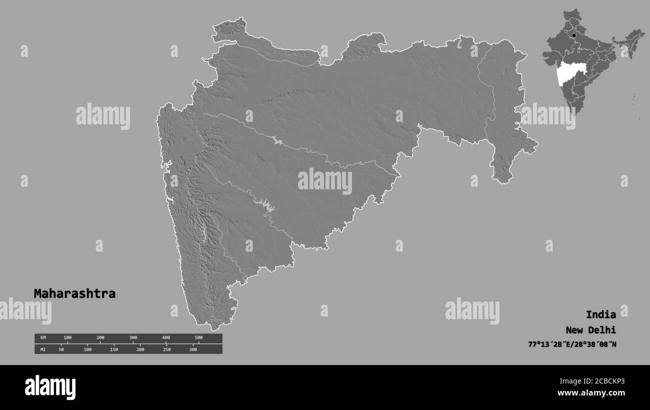 Maharashtra map Black and White Stock Photos & Images - Alamy