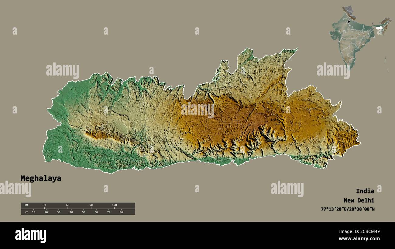 Meghalaya map hi-res stock photography and images - Alamy