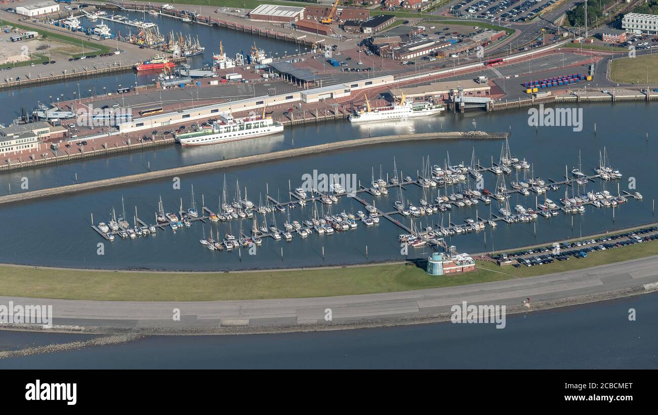 Norden, Germany. 07th Aug, 2020. Ferries are moored at the ferry pier ...