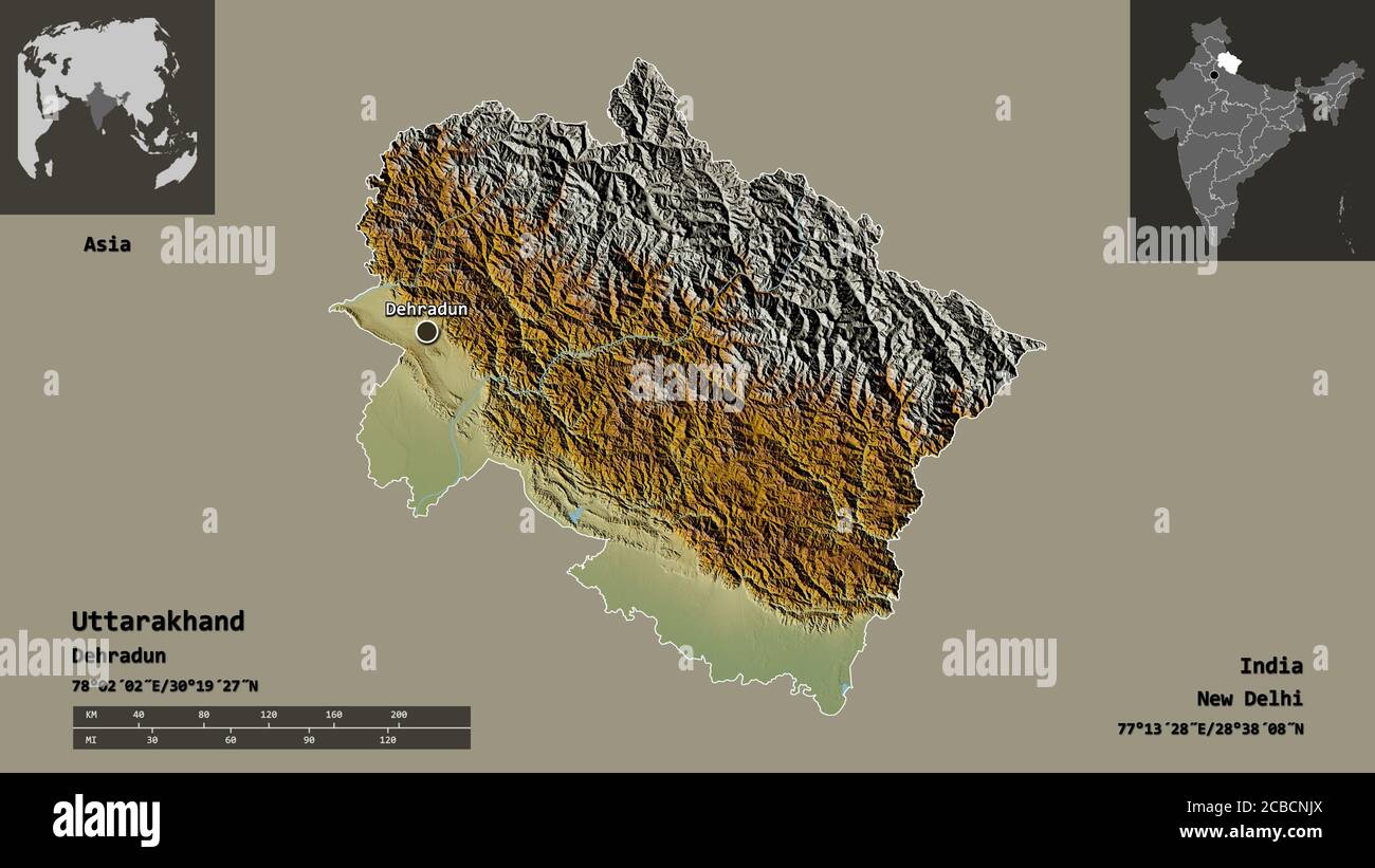 Map of uttarakhand hi-res stock photography and images - Alamy
