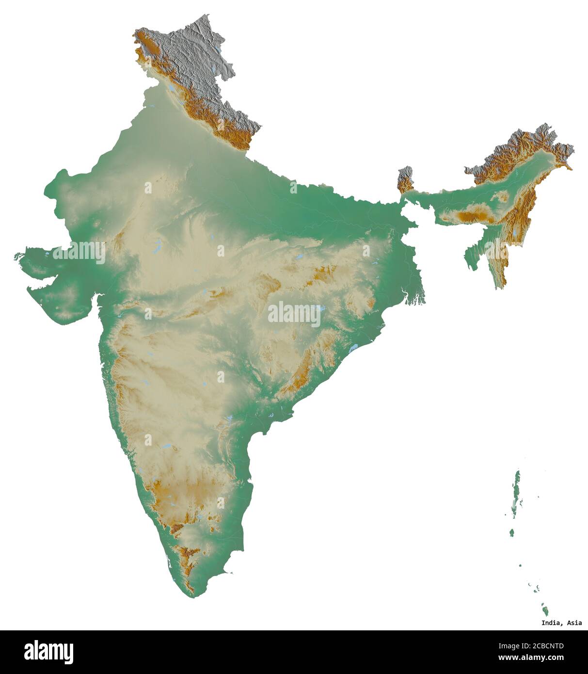 Shape of India with its capital isolated on white background ...