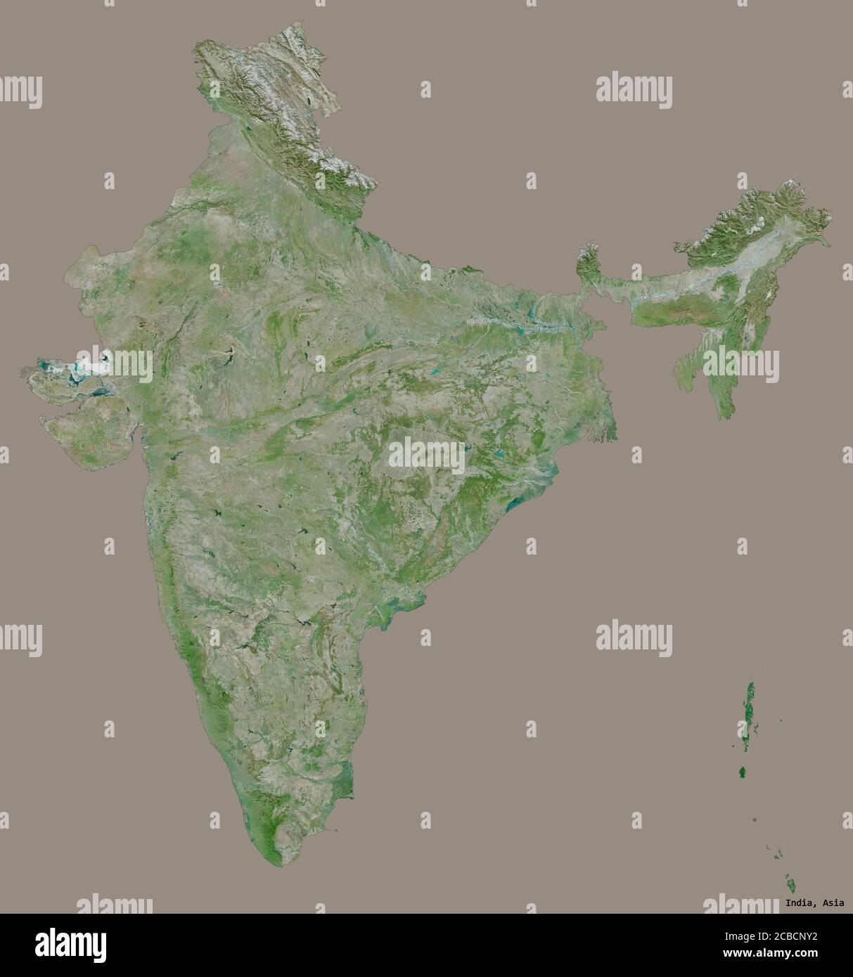 Shape of India with its capital isolated on a solid color background ...