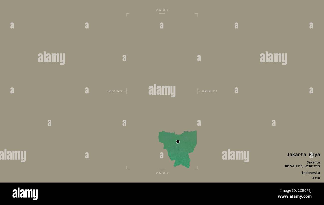 Area of Jakarta Raya, special district of Indonesia, isolated on a ...