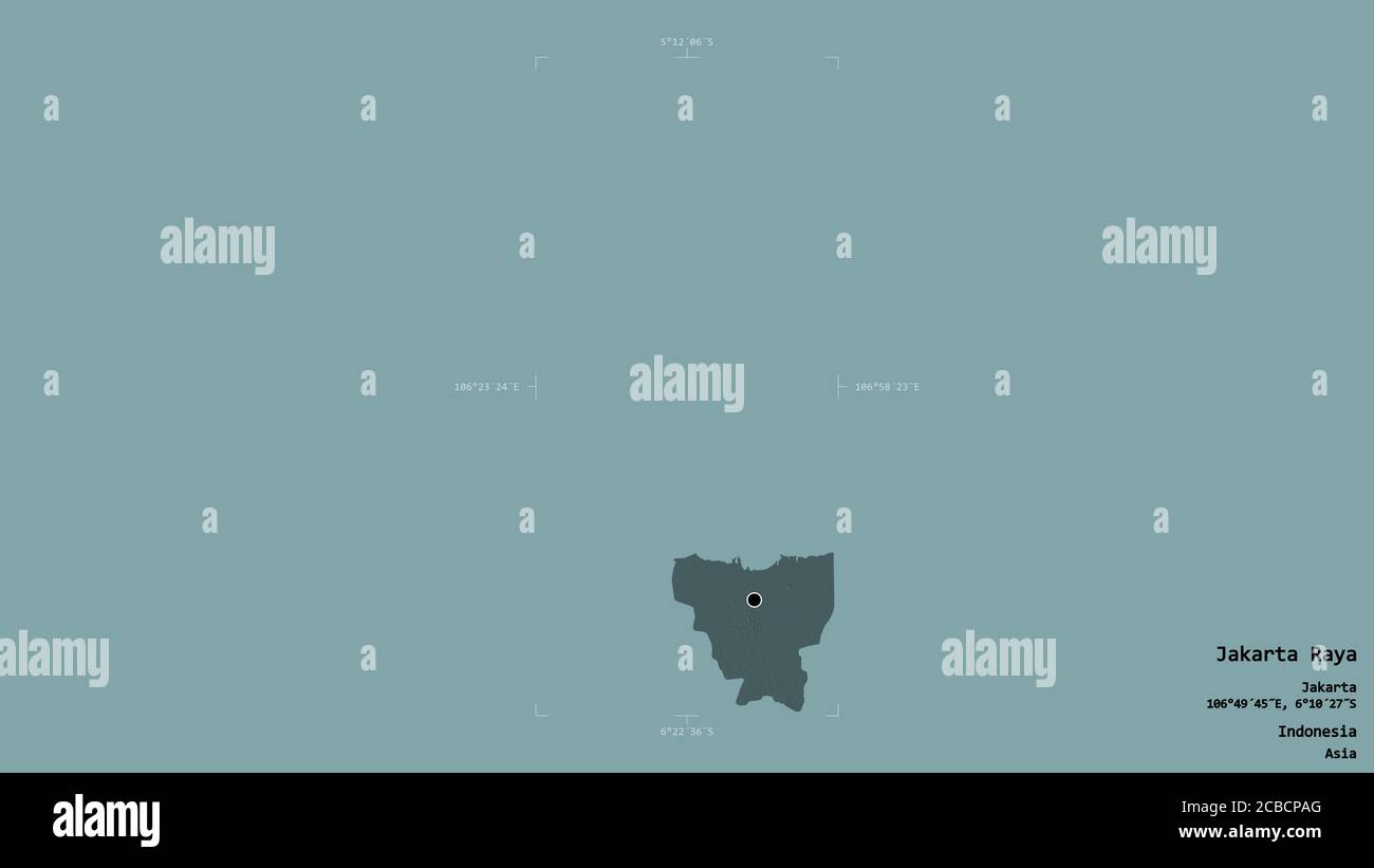 Area of Jakarta Raya, special district of Indonesia, isolated on a ...