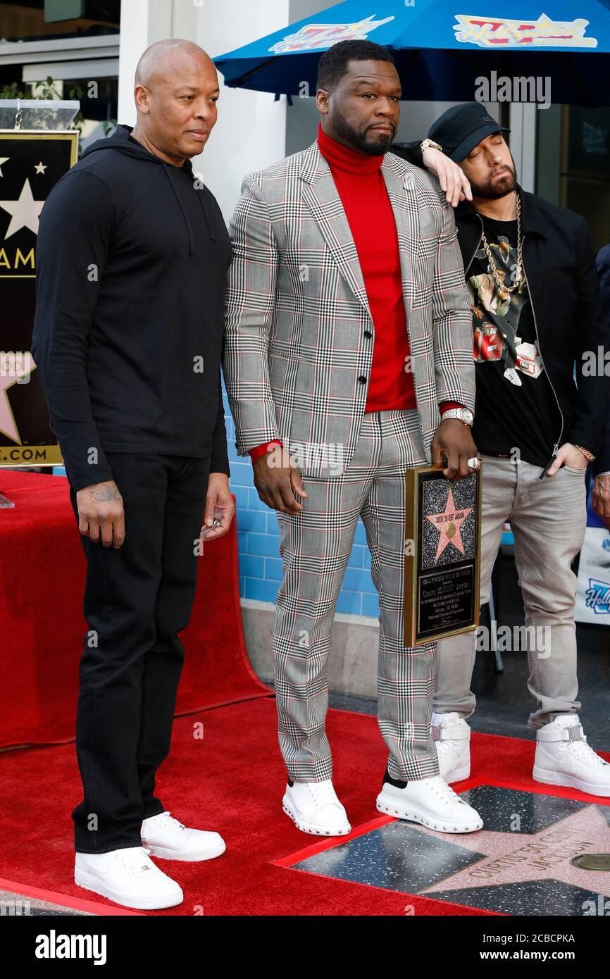 LOS ANGELES - JAN 30: Dr Dre, Curtis Jackson, 50 Cent, Eminem, Marshall ...
