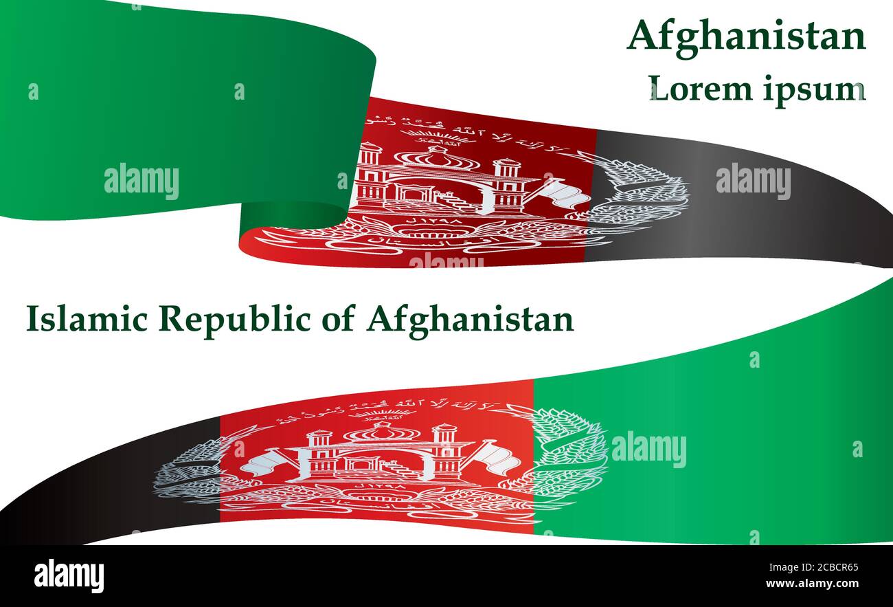 Flag of Afghanistan, Islamic Republic of Afghanistan. template for ...