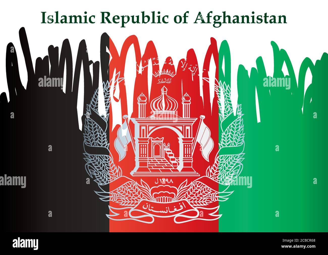 Flag of Afghanistan, Islamic Republic of Afghanistan. template for ...
