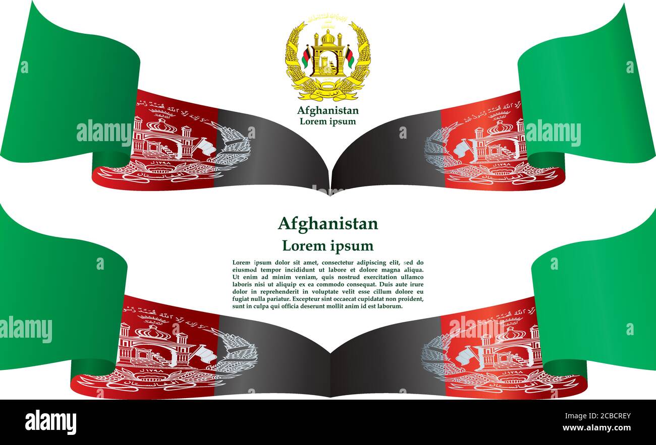 Flag of Afghanistan, Islamic Republic of Afghanistan. template for ...