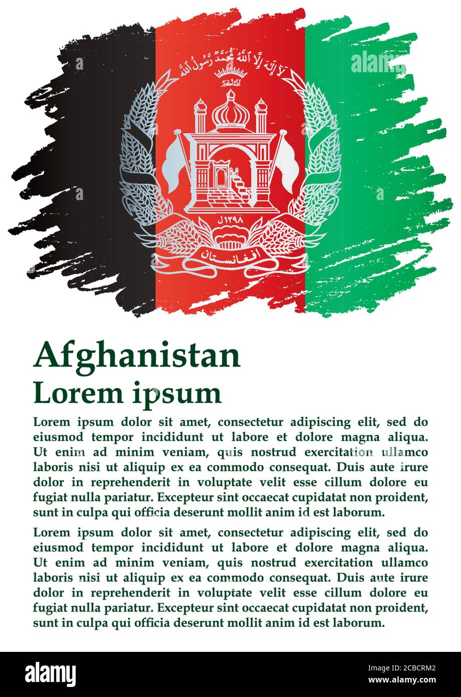 Flag of Afghanistan, Islamic Republic of Afghanistan. template for ...
