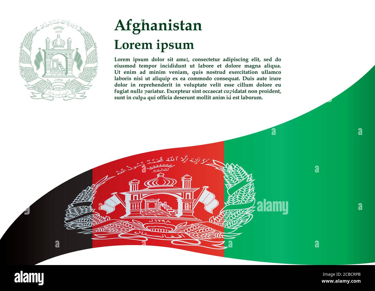 Flag of Afghanistan, Islamic Republic of Afghanistan. template for ...