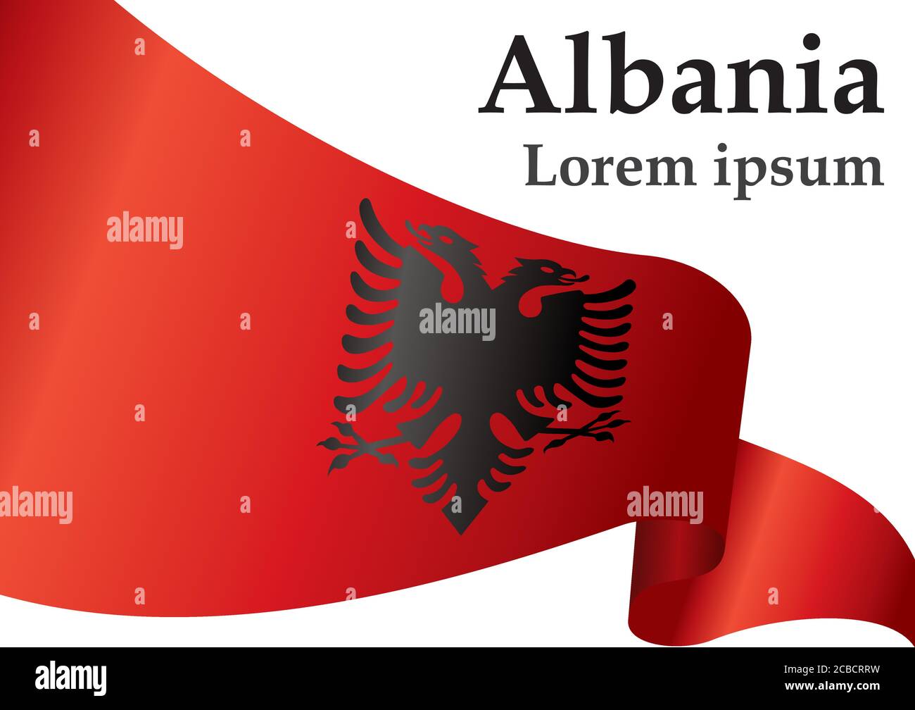 Flag of Albania, Republic of Albania. Template for award design, an ...