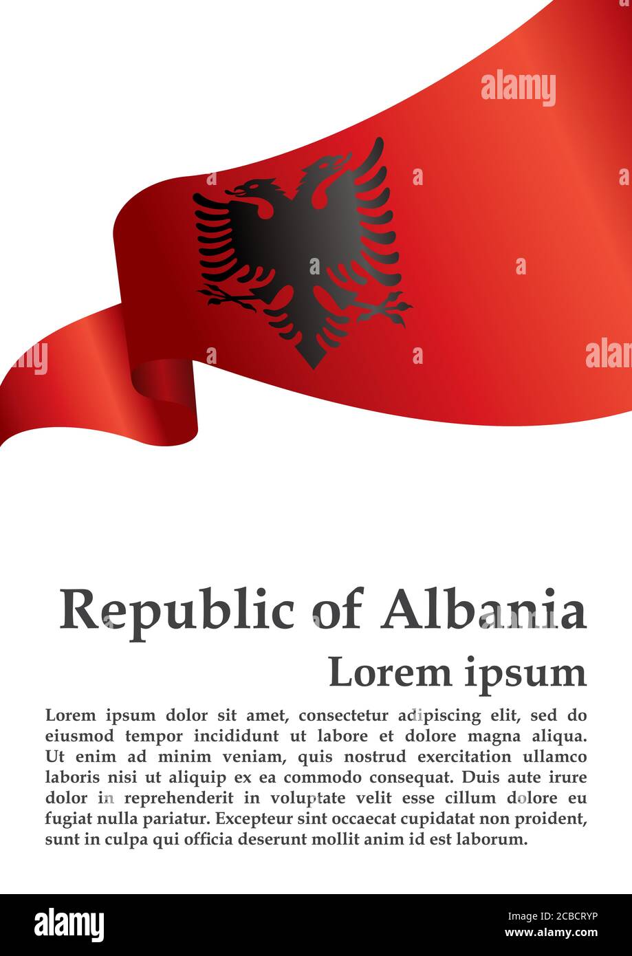 Flag of Albania, Republic of Albania. Template for award design, an ...