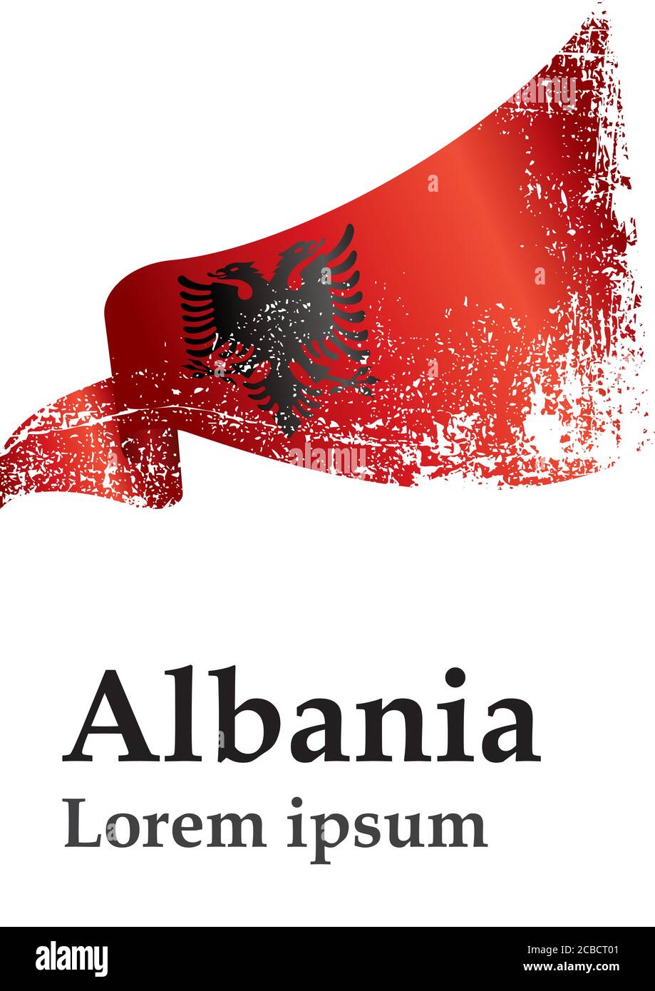 Flag of Albania, Republic of Albania. Template for award design, an ...