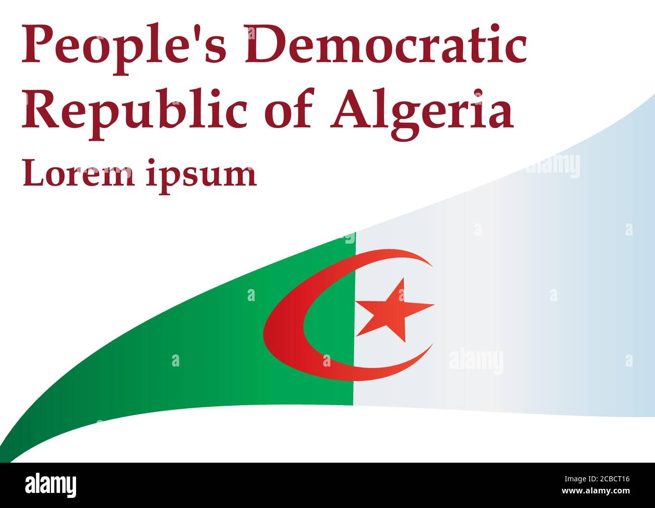 Flag of Algeria, People's Democratic Republic of Algeria. Template for ...
