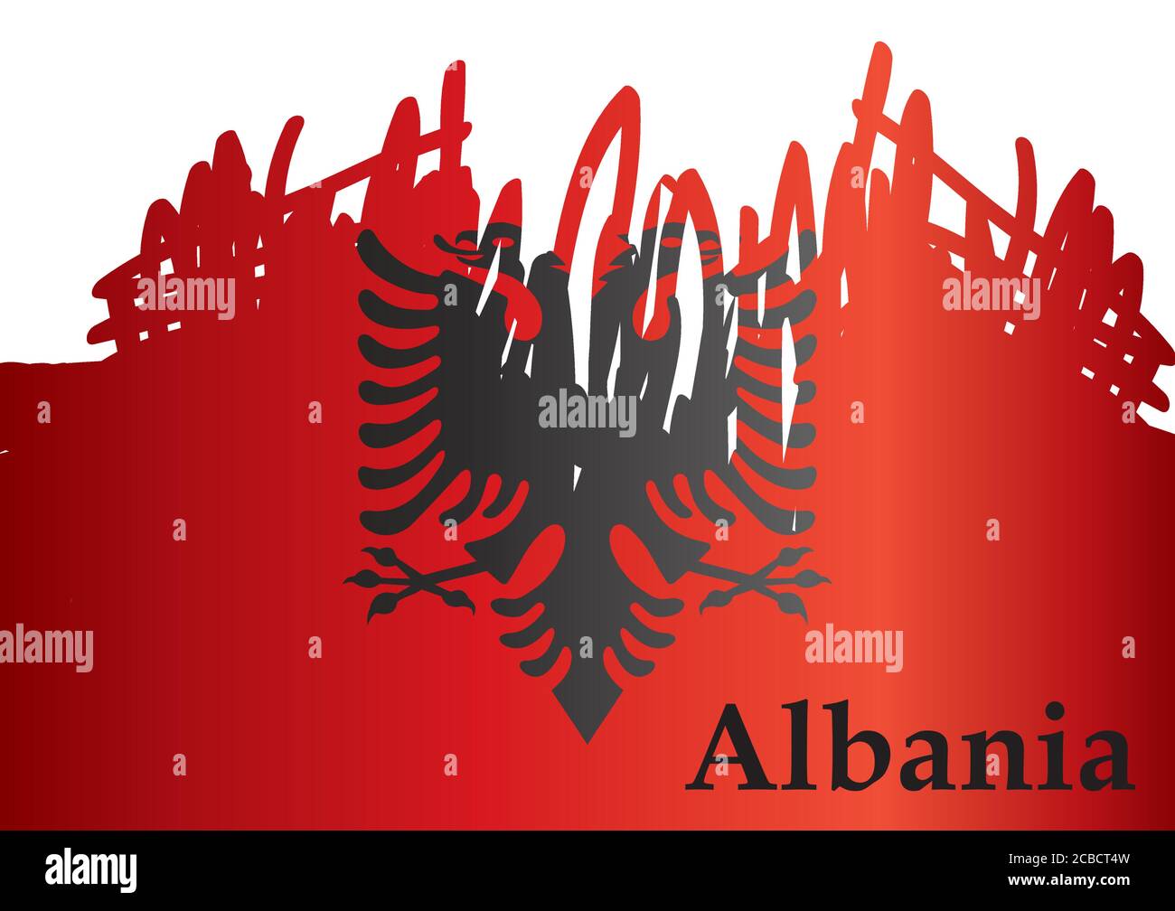 Flag of Albania, Republic of Albania. Template for award design, an ...