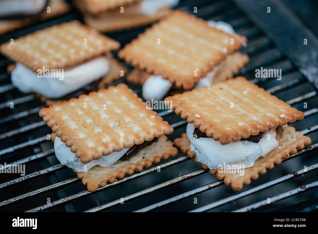 Toasted Smores on the grill Stock Photo - Alamy