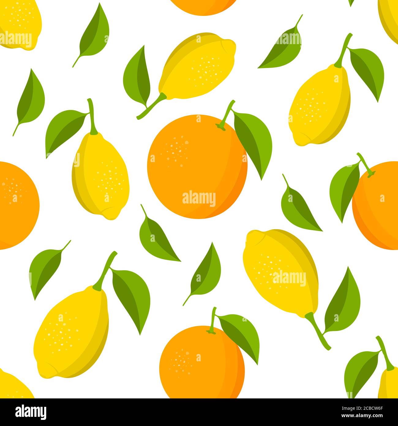 Citrus pattern. Tropic fruit background with lemons and oranges. Vector ...
