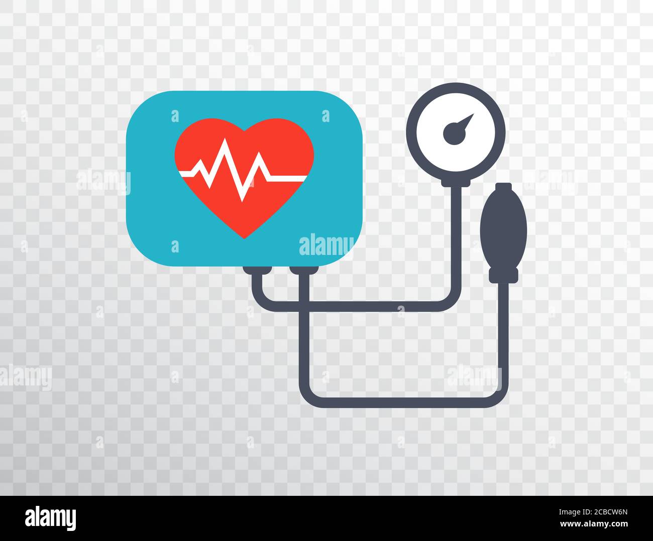 Heart pressure icon in flat style. Arterial blood pressure checking ...