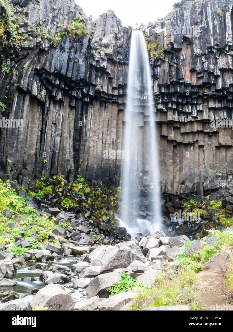 Svartifoss waterfall with basalt columns, Skaftafell National Park ...
