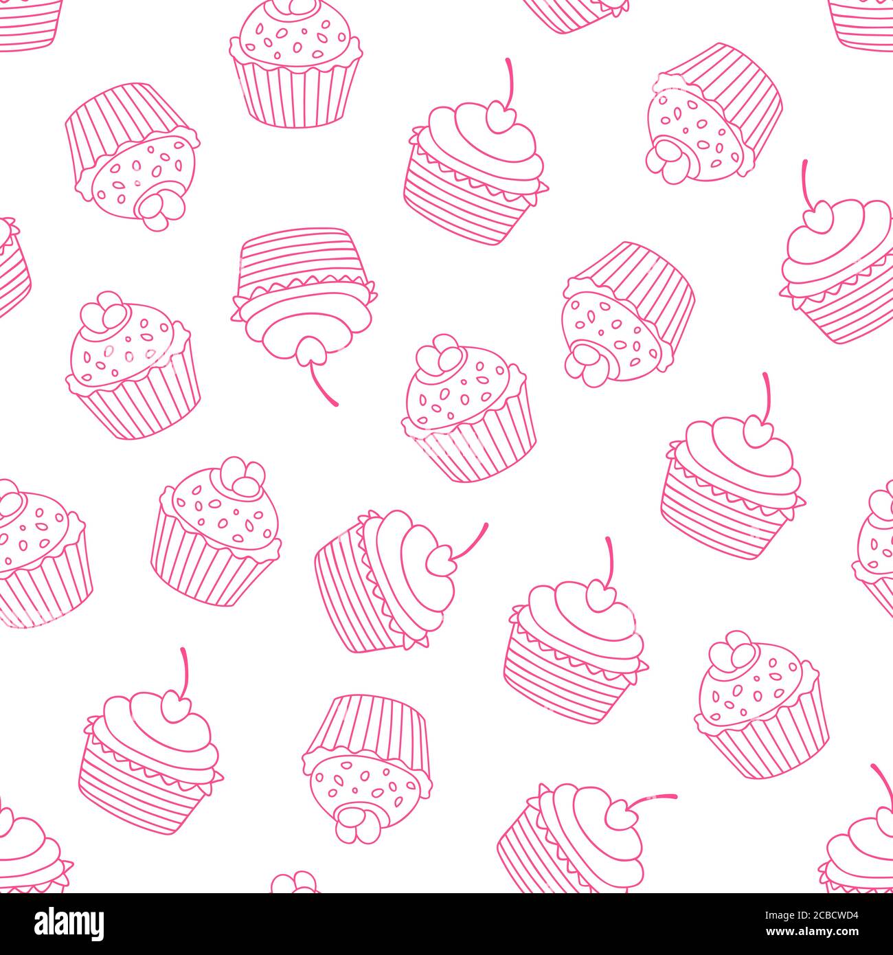 Cupcakes seamless pattern. Sweet background Vector illustration Stock Vector Image & Art - Alamy