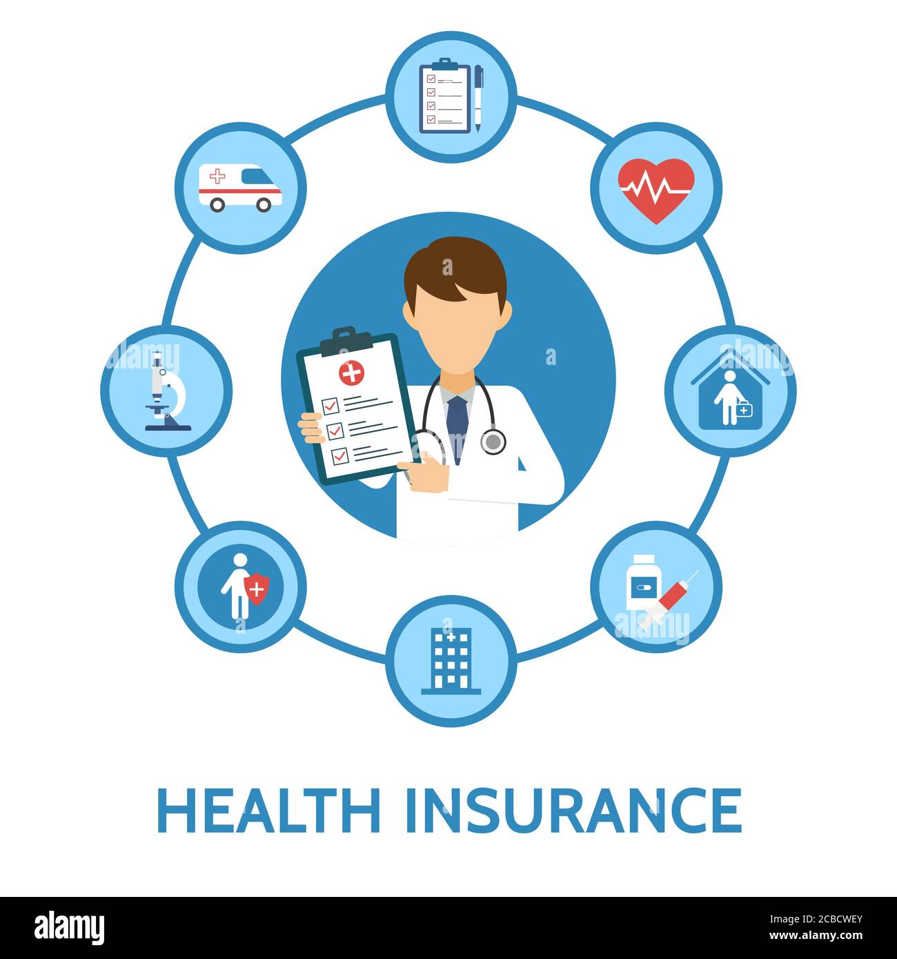 Health insurance infographic. Medical examination. Health protection ...