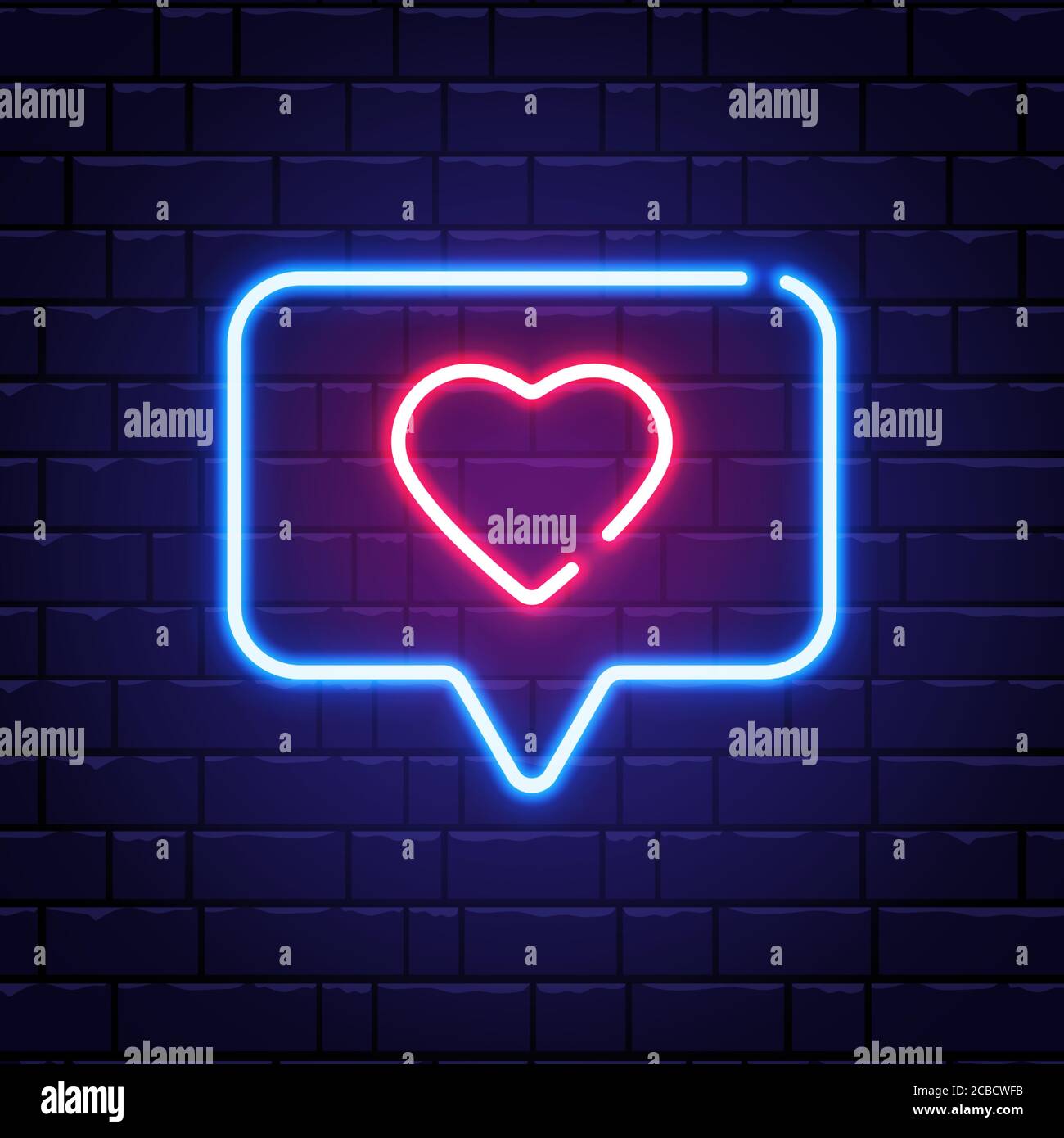 Romantic neon light symbol Stock Vector Images - Alamy
