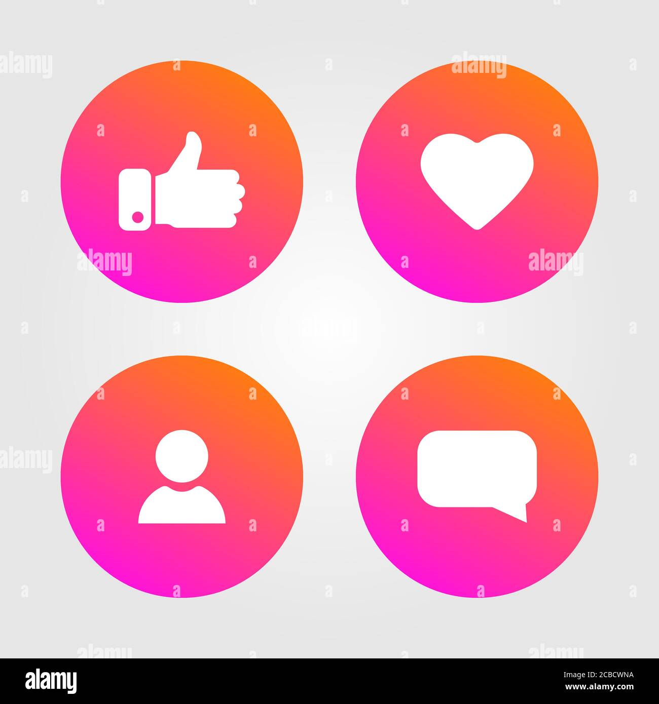 Like, thumbs up and love icons set. Social media elements. Social ...