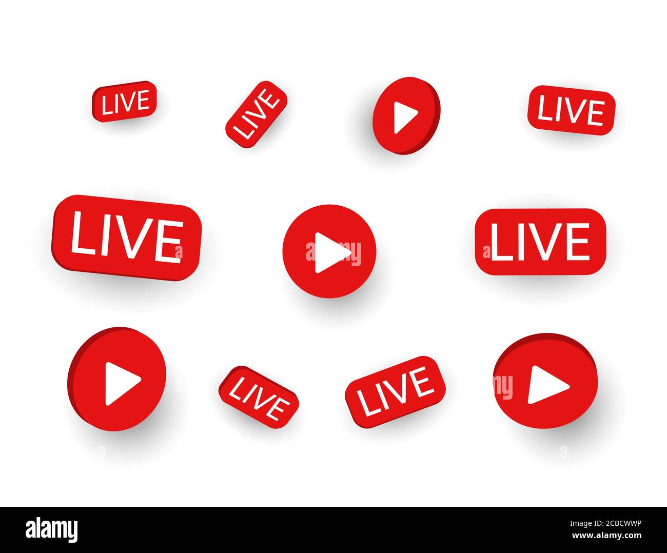 Live stickers set on white background. Social media template. Live ...