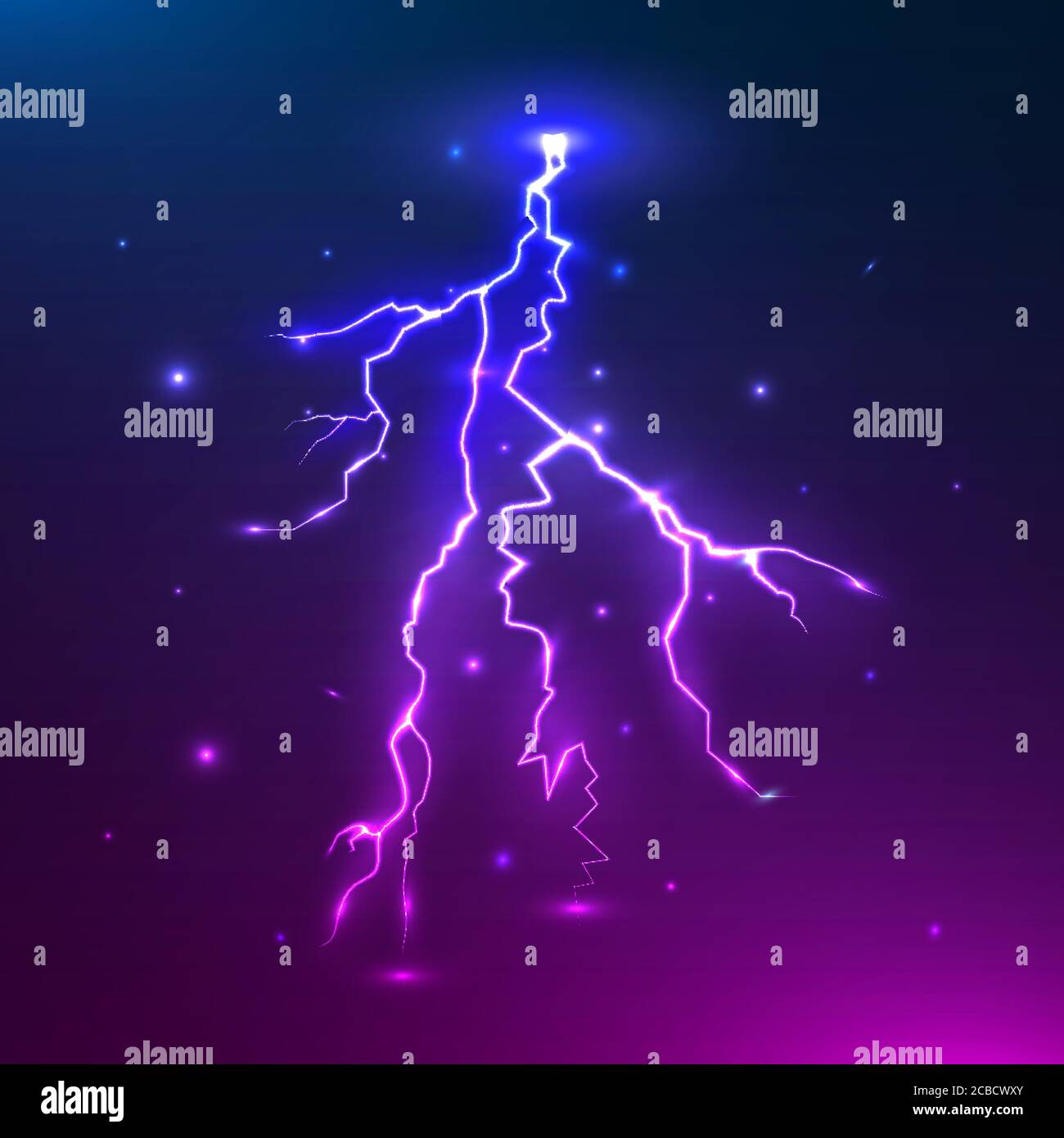 Vector colorful lightning. Thunder storm and thunder bolt design ...