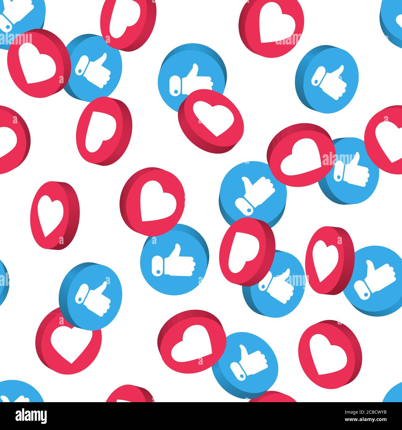 Social network symbol seamless pattern. Like and thumbs up icons ...