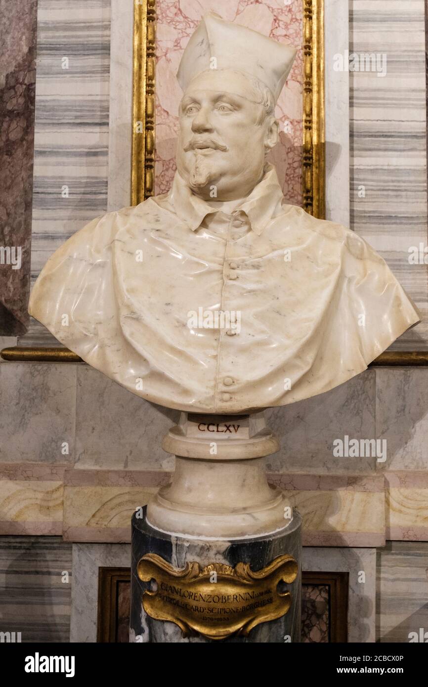 Italian art, bust of Scipione Borghese by Gian Lorenzo Bernini, statue ...