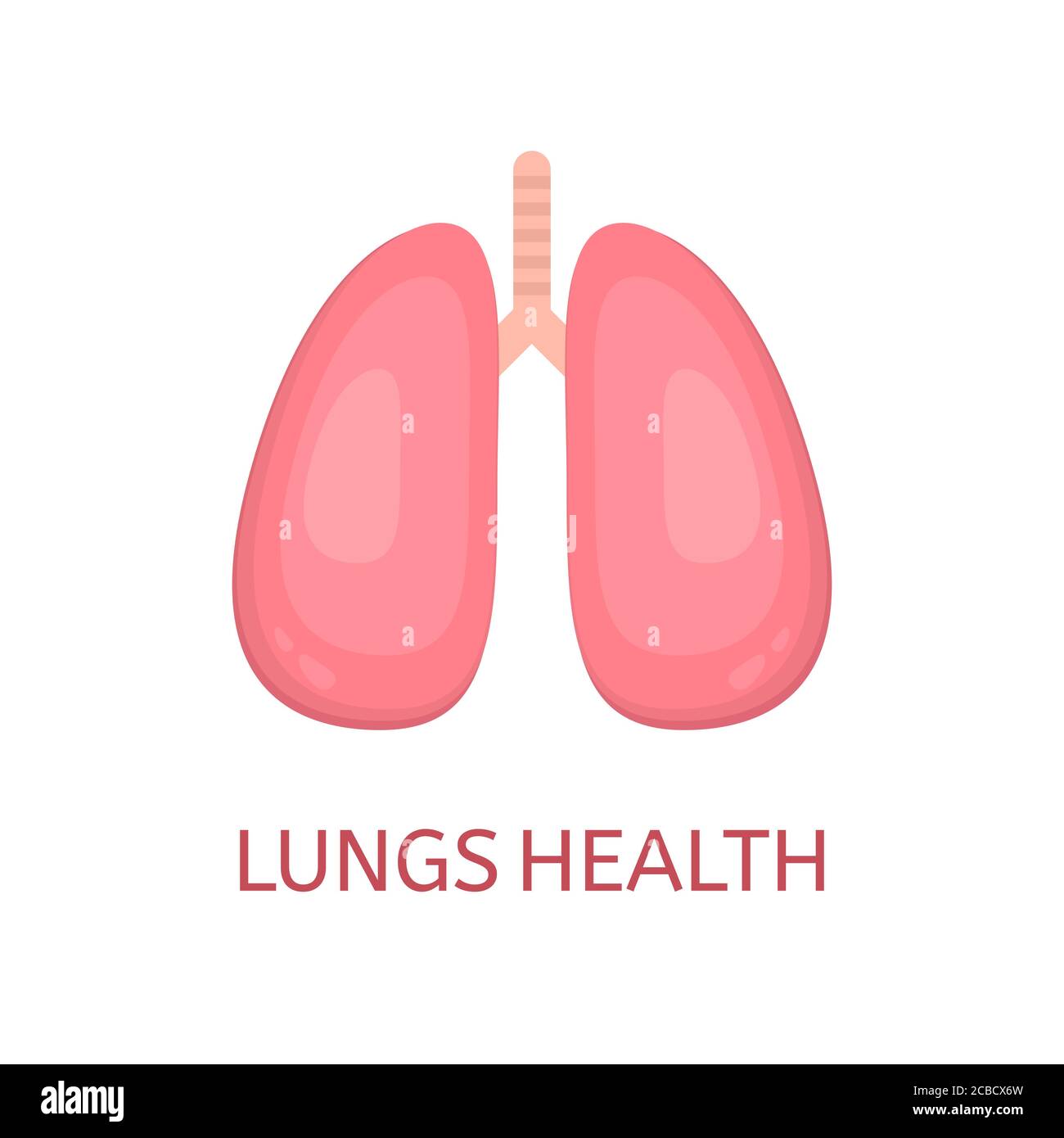 Lungs in flat style isolated on white background. Lungs health concept ...