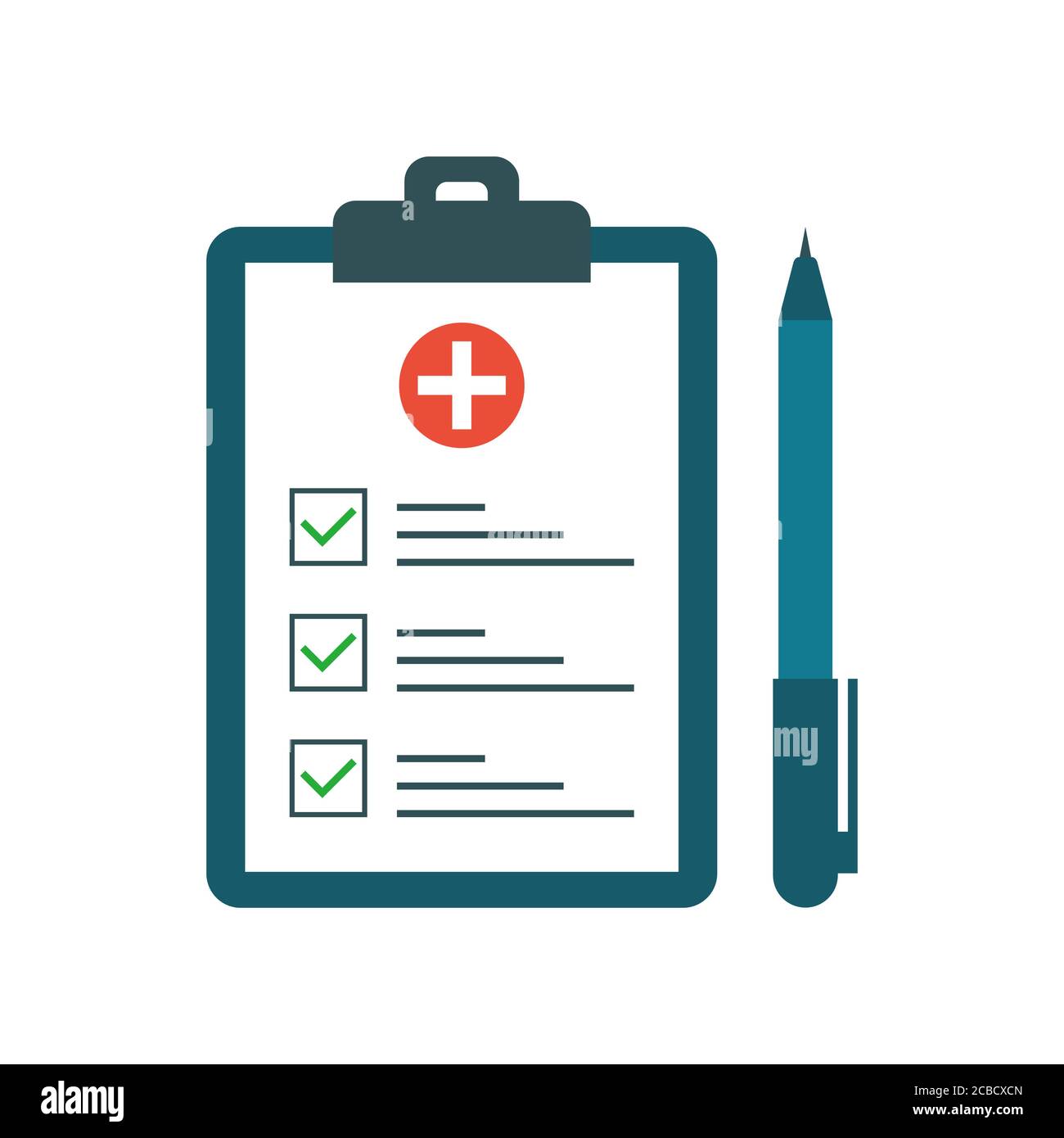 Medical Test With Pen In Flat Style Questionnaire On A Clipboard Paper Medical Test With Pen In Flat Style Questionnaire On A Clipboard Paper
