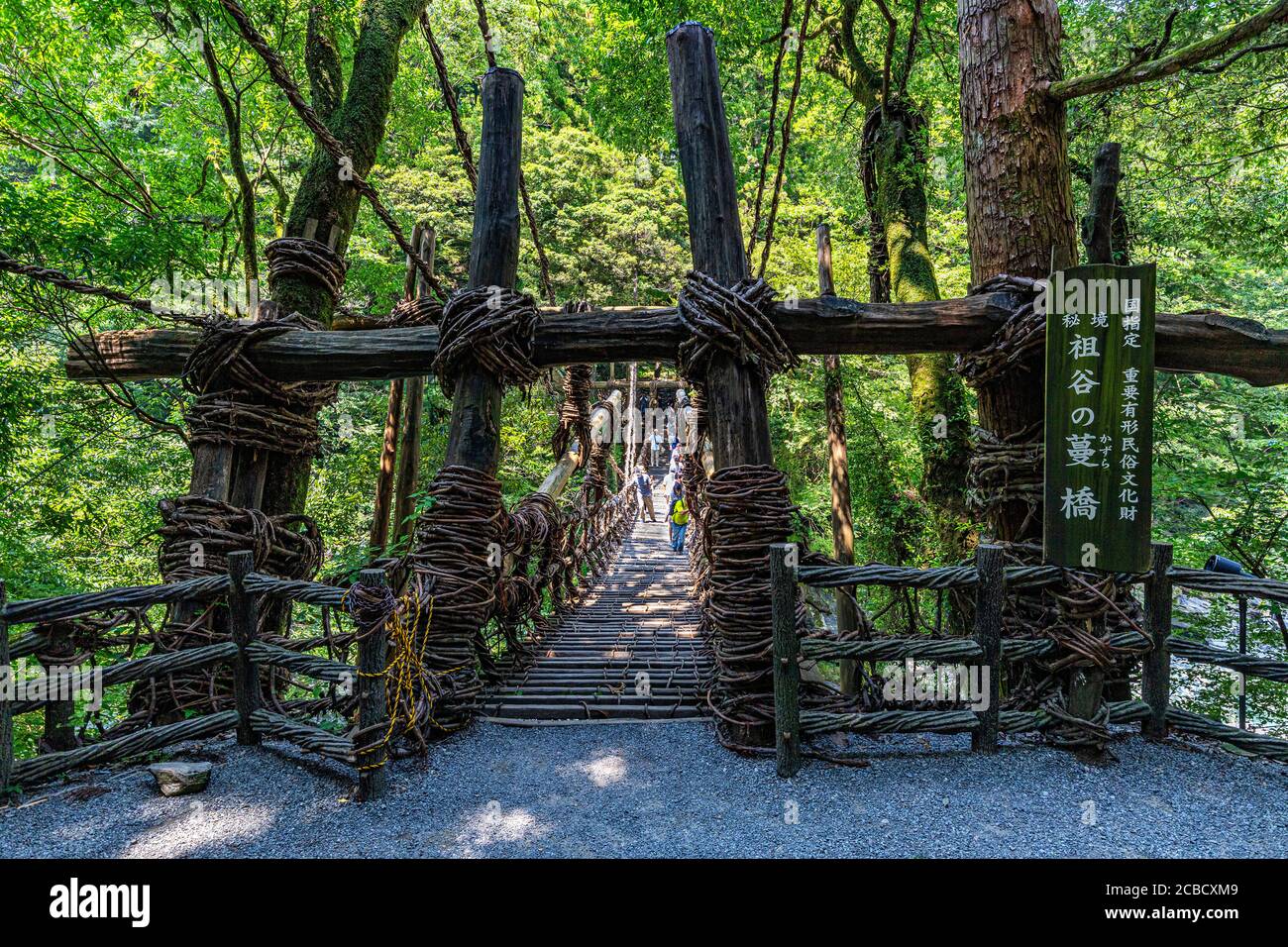 The Iya No Kazurabashi, a rather daunting tree vine suspension bridge ...