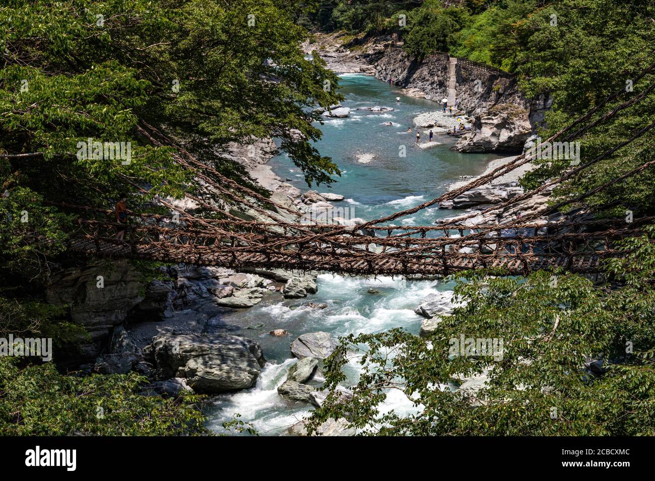 The Iya No Kazurabashi, a rather daunting tree vine suspension bridge ...