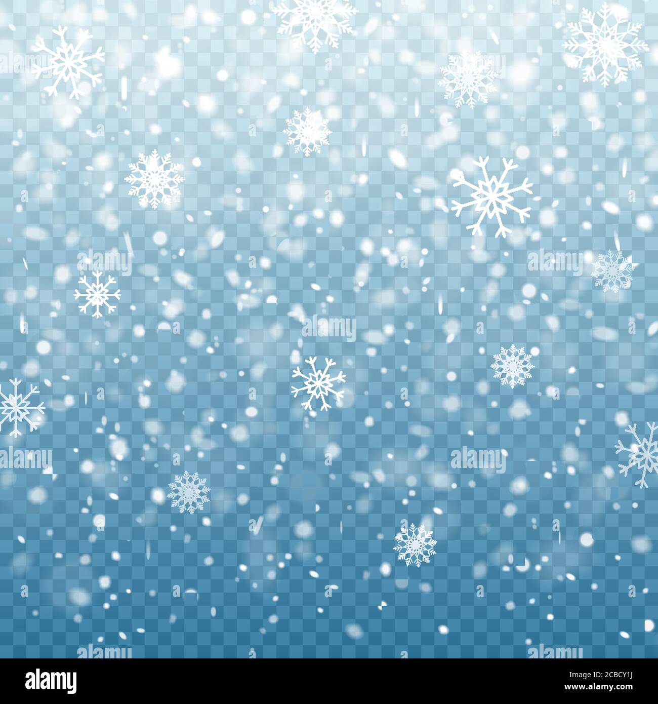 Christmas falling snow isolated on blue background. Snowflakes ...