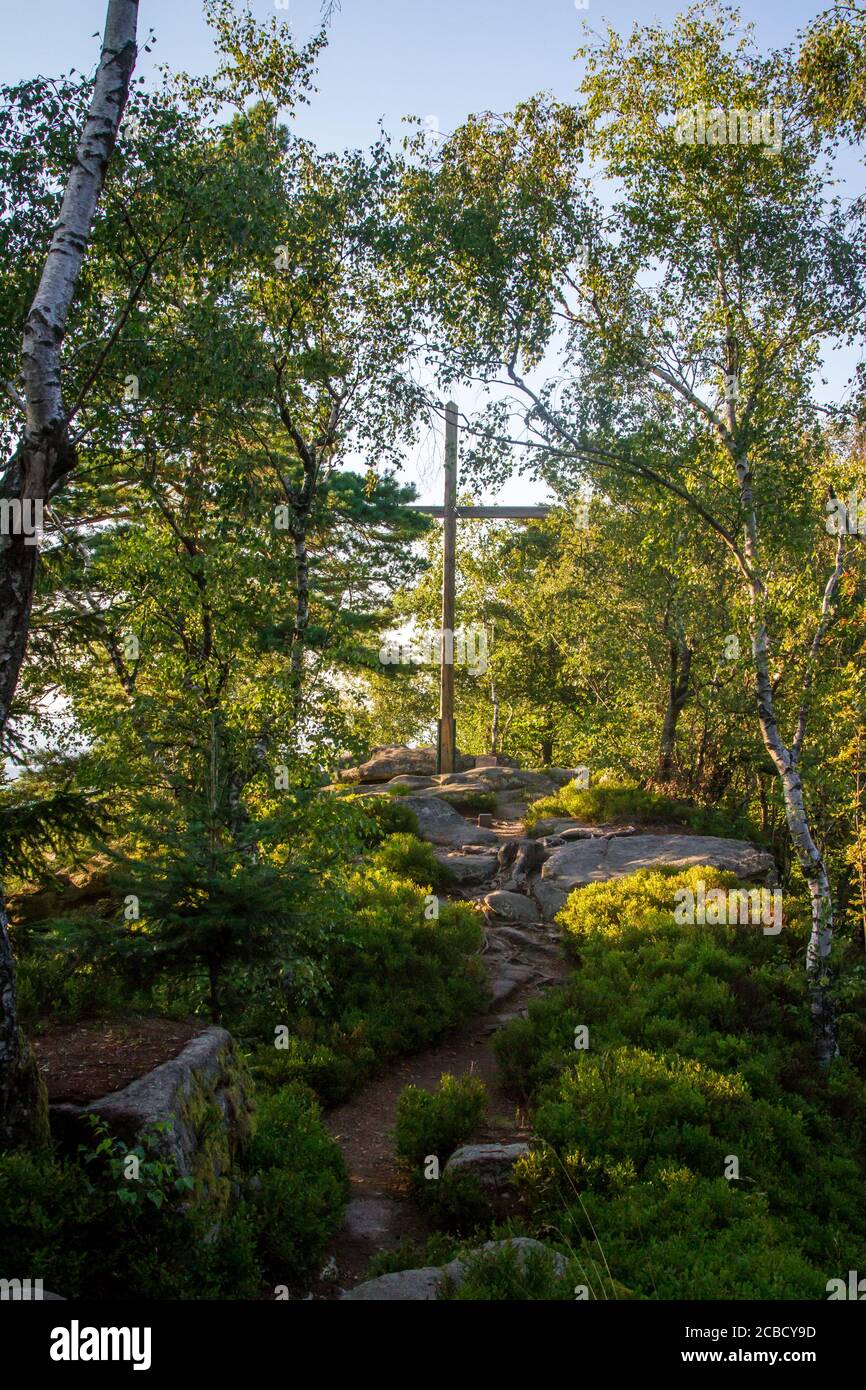 Mandlstein (Mandelstein) 874m, a mountain in the Waldviertel - summit ...
