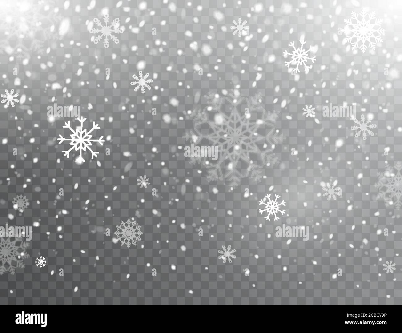 Snow and snowflakes background. Realistic falling snow and snowflakes ...