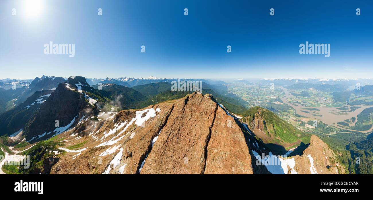 Aerial Panoramic view of Cheam Mountain Stock Photo - Alamy