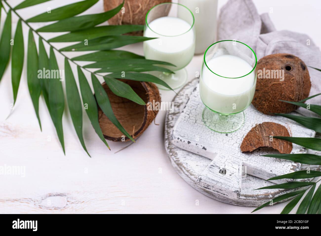 Non-dairy natural coconut milk Stock Photo - Alamy