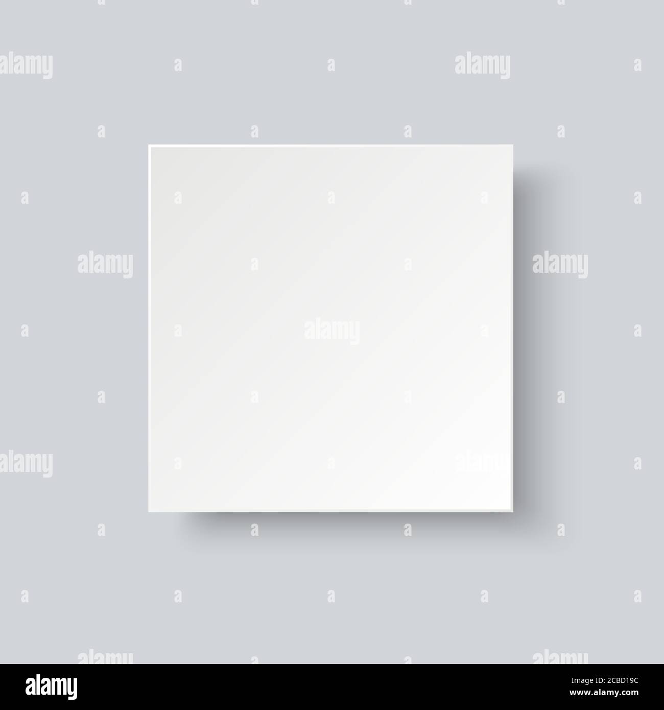 White paper square banner with drop shadow. Blank white paper square ...
