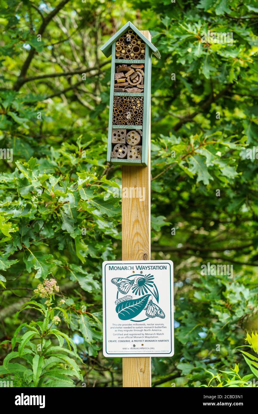 A sign designating Grandfather Mountain as a Monarch Butterfly ...