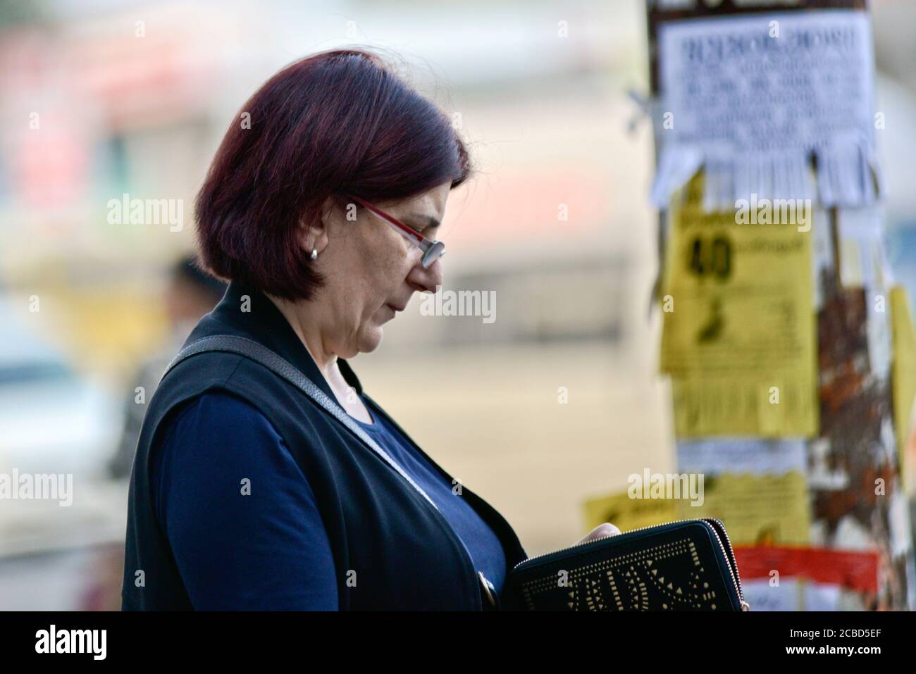 Georgian elderly woman in Didube bus station, Tbilisi, Republic of ...