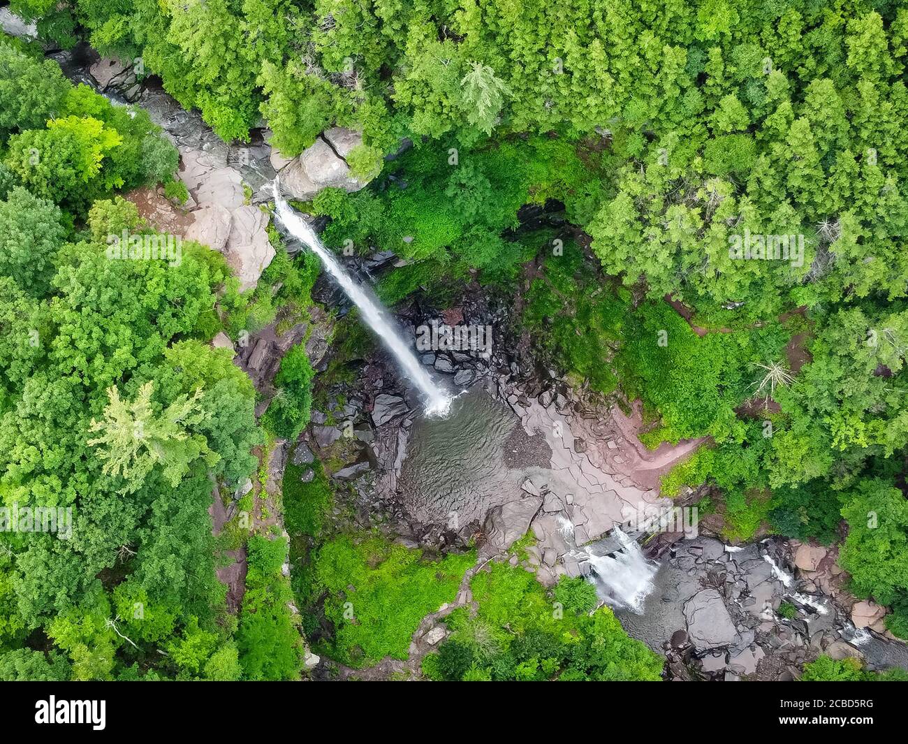 Kaaterskill Falls cascade aerial view in summer scenic destination ...