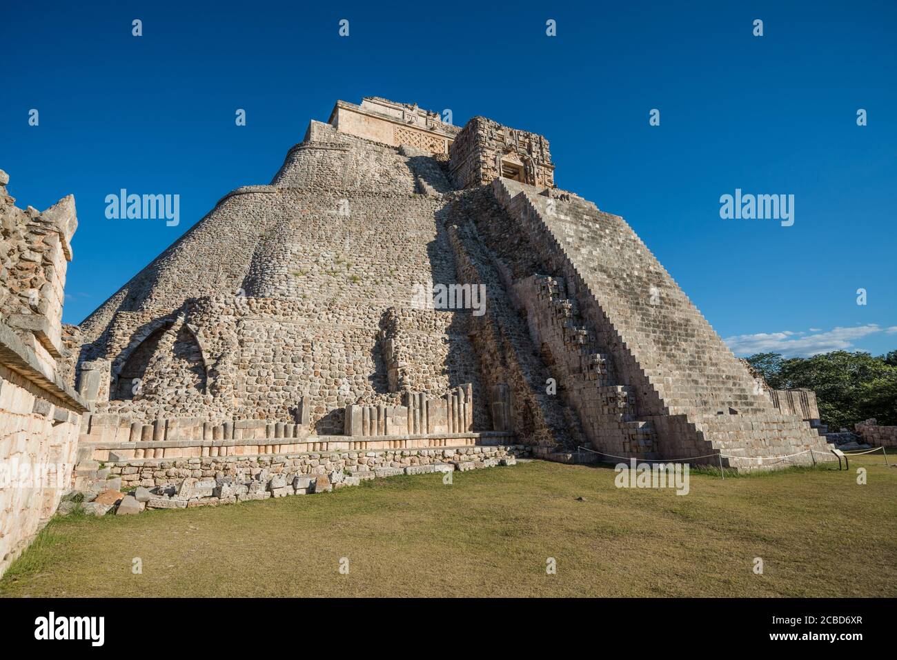 The west facade of the Pyramid of the Magician, also known as the ...