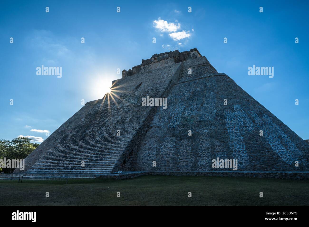 The east facade of the Pyramid of the Magician, also known as the ...