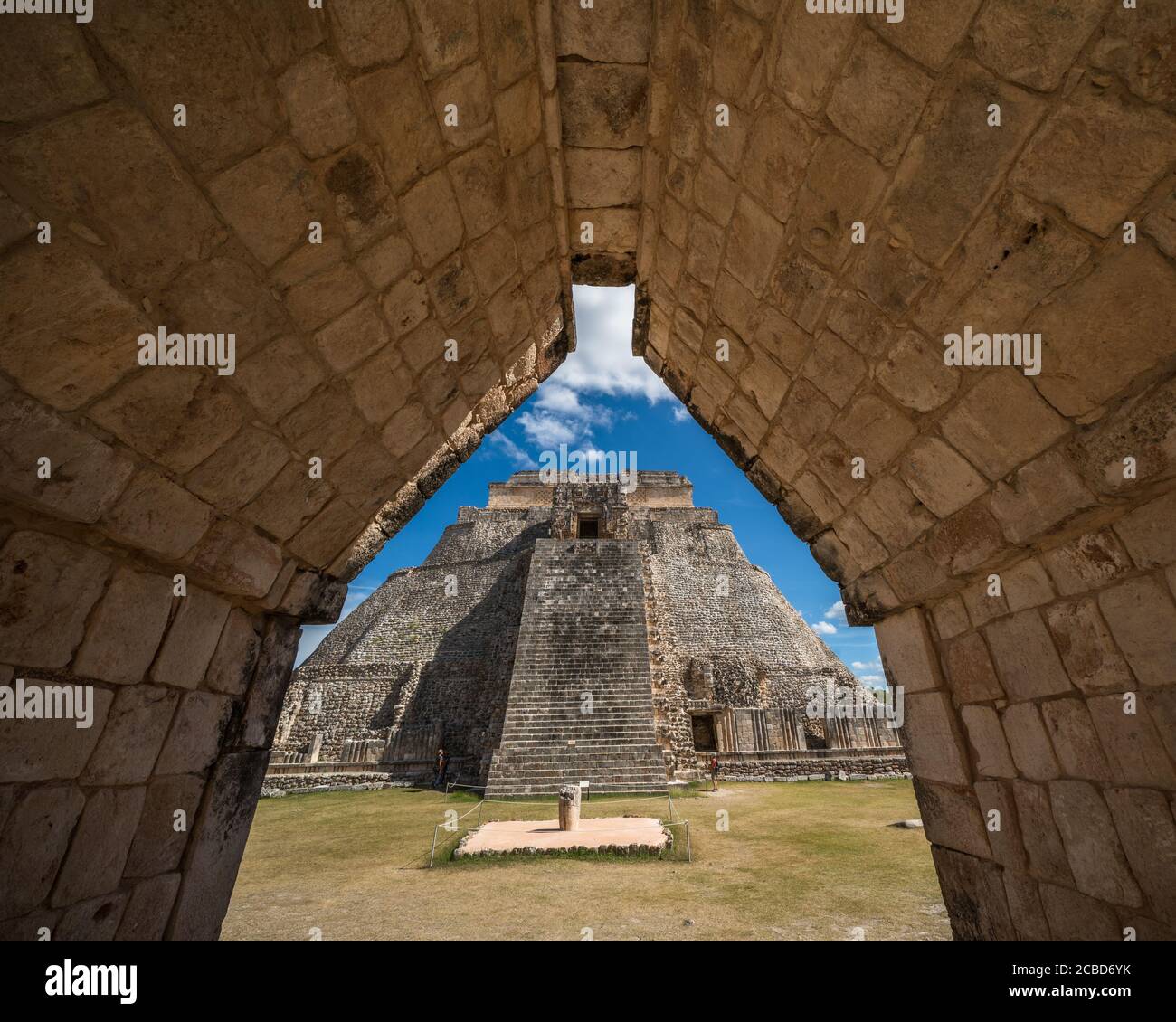The west facade of the Pyramid of the Magician, also known as the ...