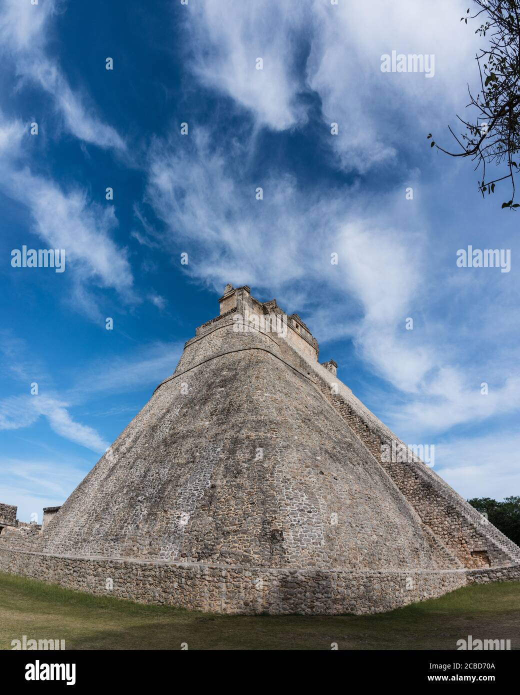 The east facade of the Pyramid of the Magician, also known as the ...