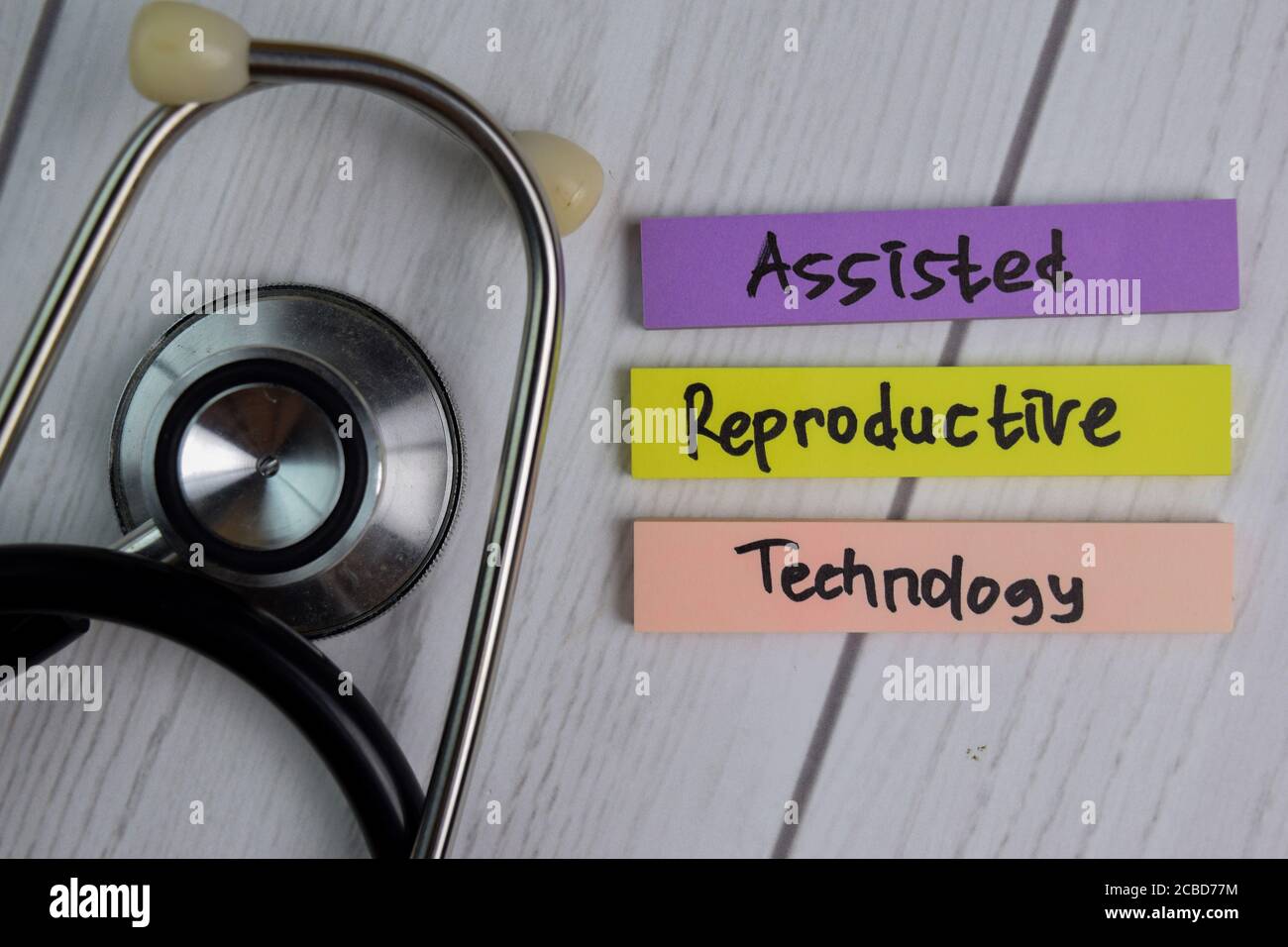 Assisted Reproductive Technology text on sticky notes with office desk ...