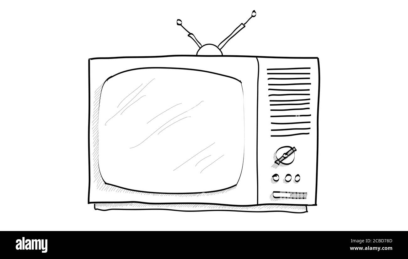 Vintage Tv Drawing